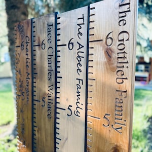 Growth Chart Wooden Height Chart Family Ruler Hardwood Nursery Decor ...