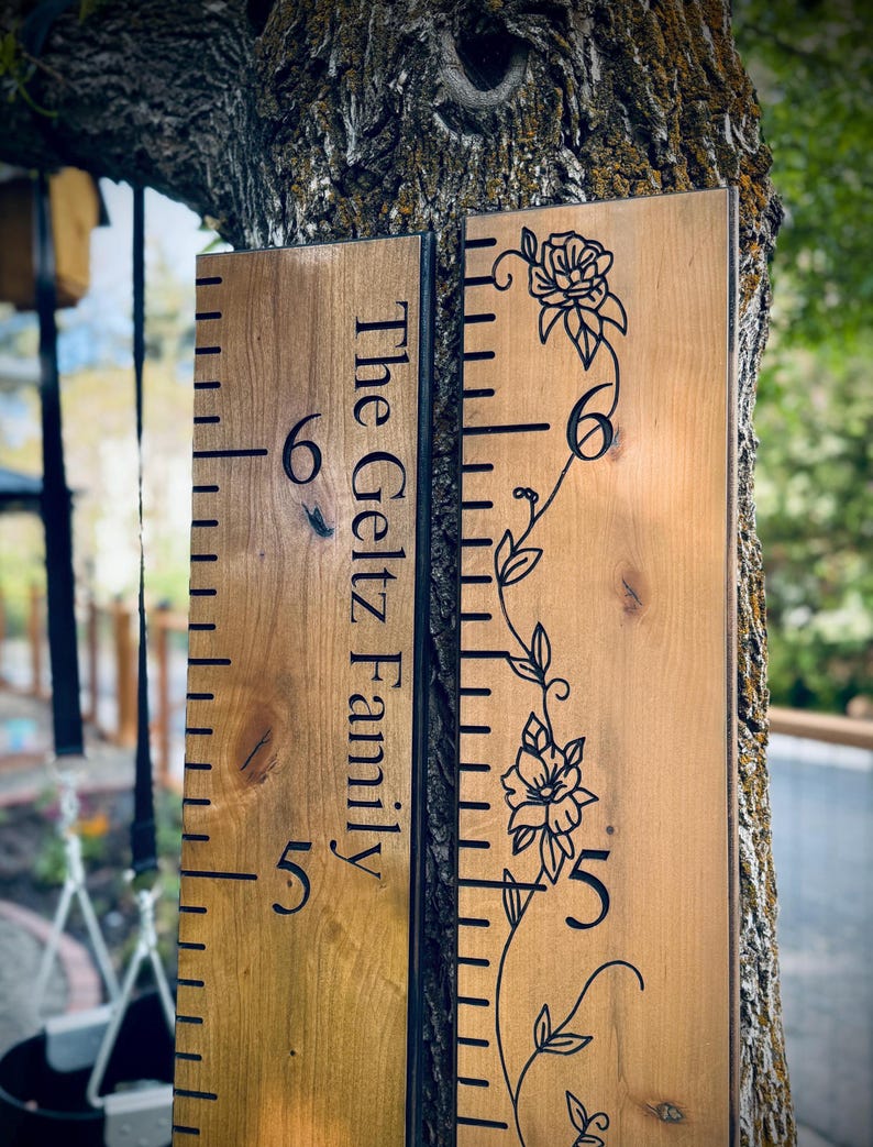 Engraved Growth Chart Family Ruler Hardwood Height Chart, Growth Ruler ...