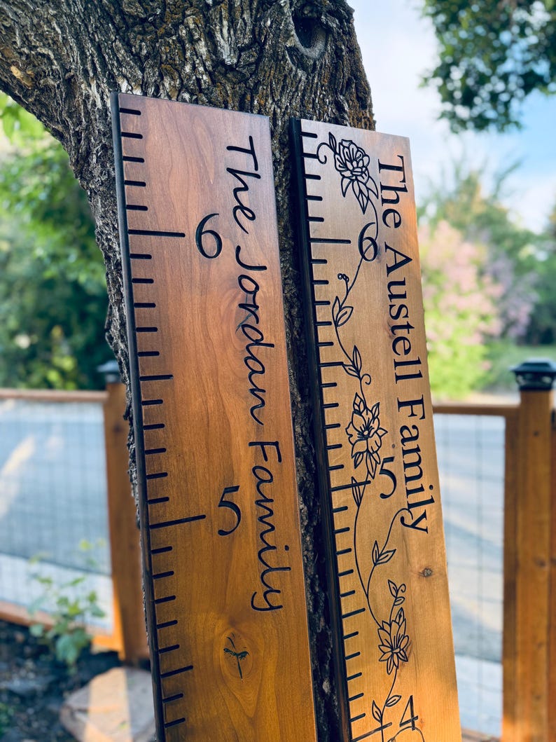 Growth Chart Wall Ruler - Engraved Personalization Available - Solid ...