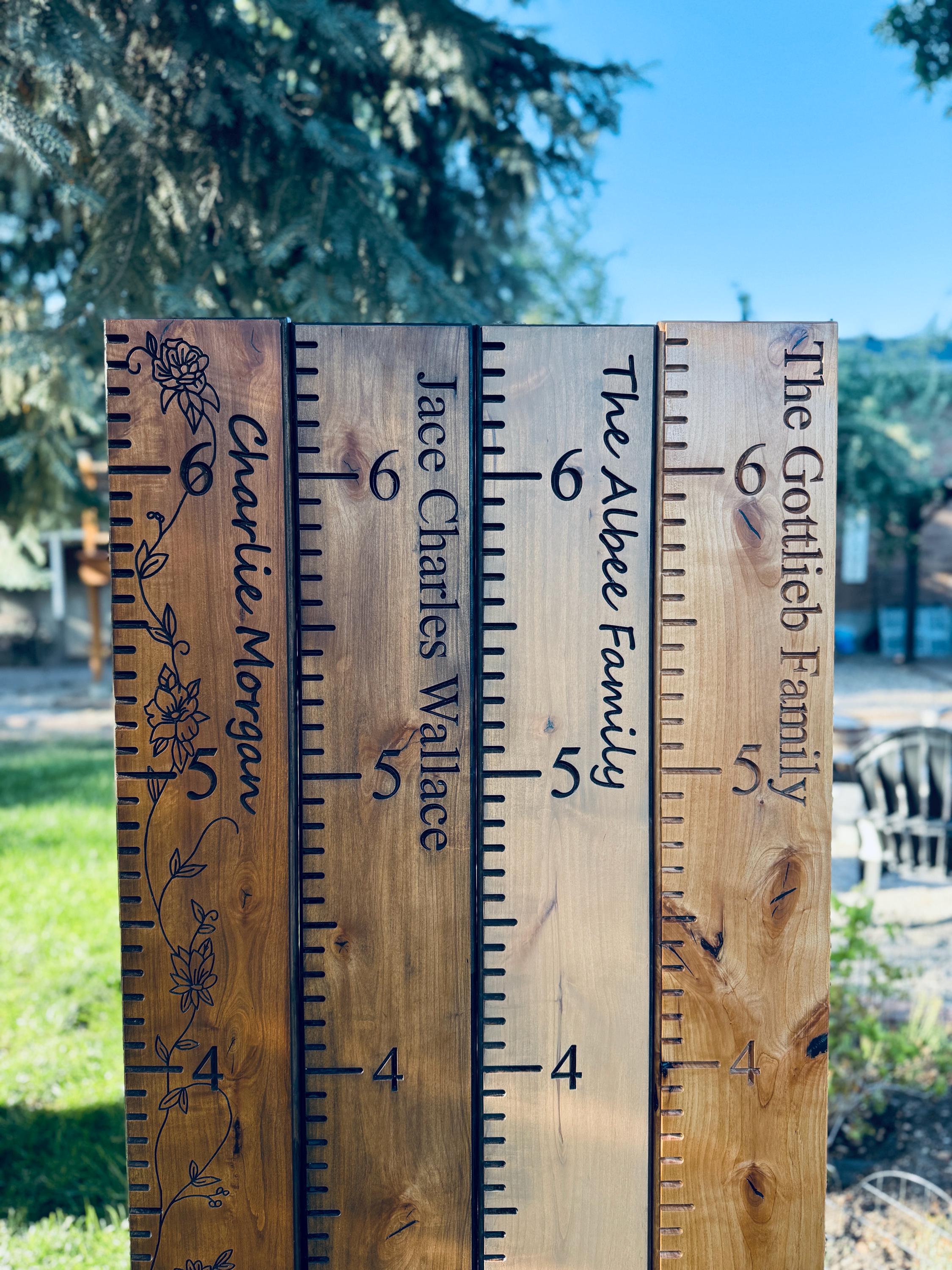 Growth Chart Wooden Height Chart Family Ruler Hardwood Nursery Decor ...