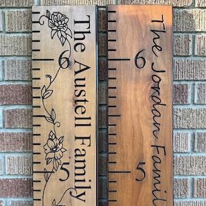 Engraved Growth Chart Family Ruler Hardwood Height Chart, Growth Ruler ...