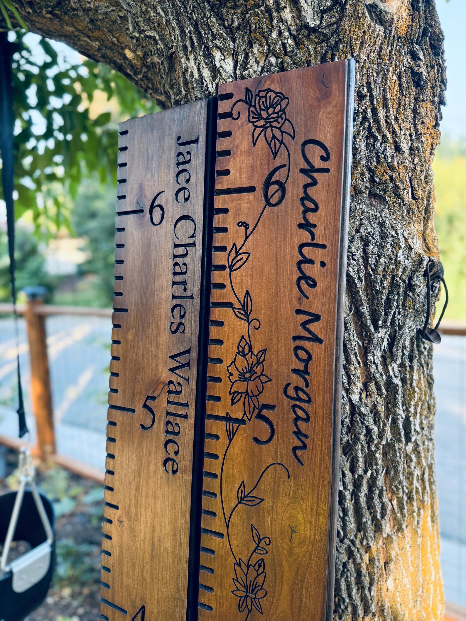 Growth Chart Wooden Height Chart Family Ruler Hardwood Nursery Decor ...