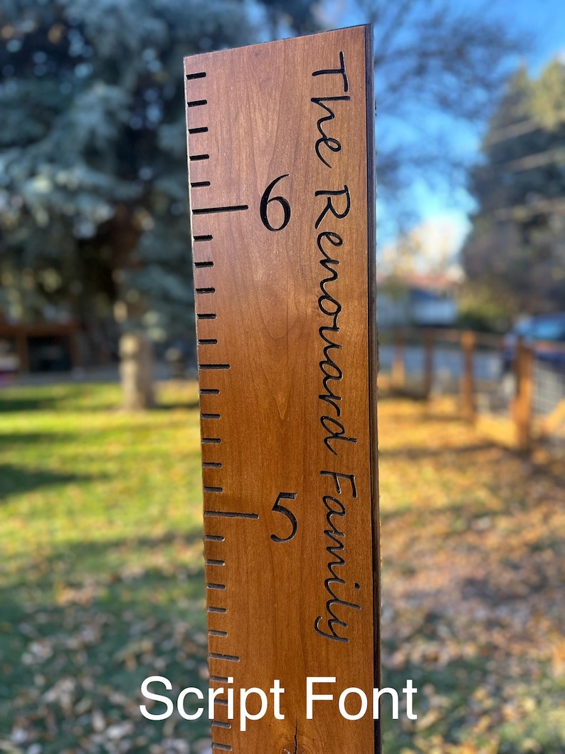 Growth Chart Wall Ruler - Engraved Personalization Available - Solid ...