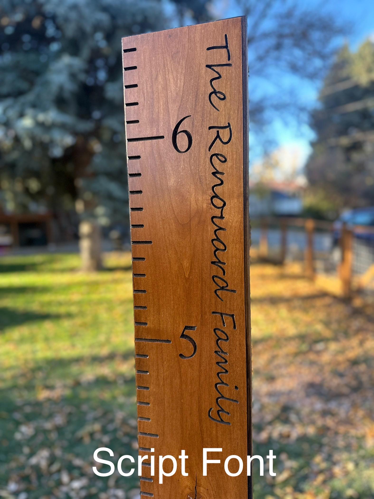 Family Growth Chart Hardwood Growth Chart Personalized Engraved Birth ...