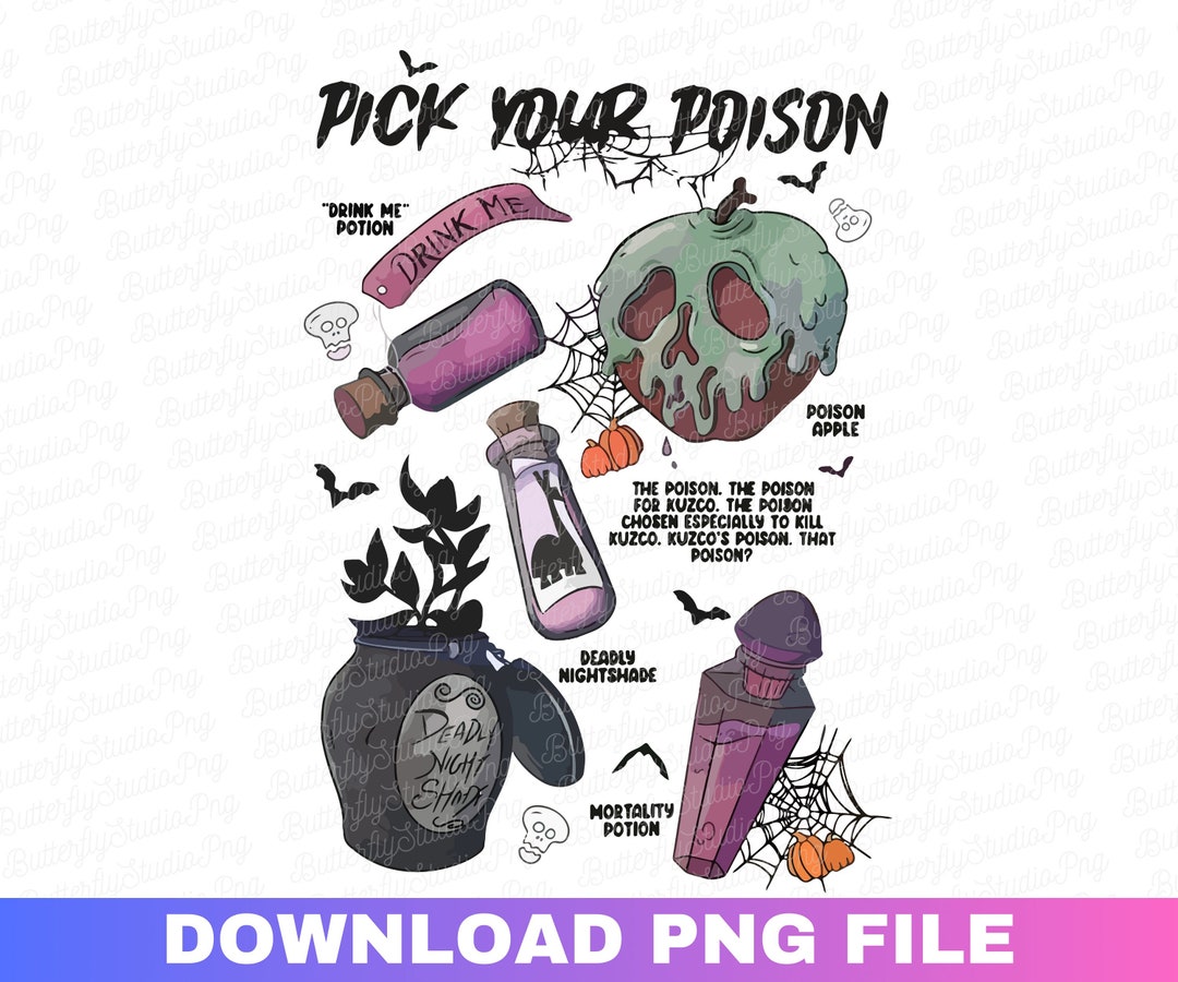 Retro Pick Your Poison Halloween Png, Pick Your Poison Png, Villains ...