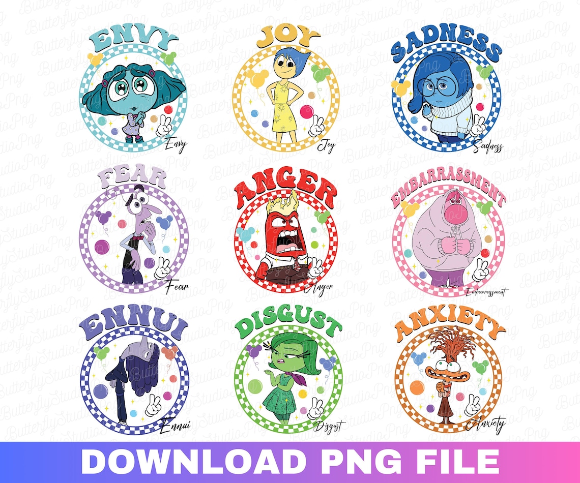 Inside Out 2 Characters Svg Png, Svg for Cricut, Inside Out 2 Png Svg ...