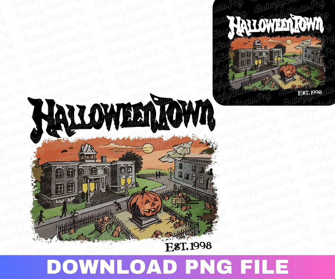 Halloween Town Est 1998 PNG Download, Vintage Halloweentown Png ...