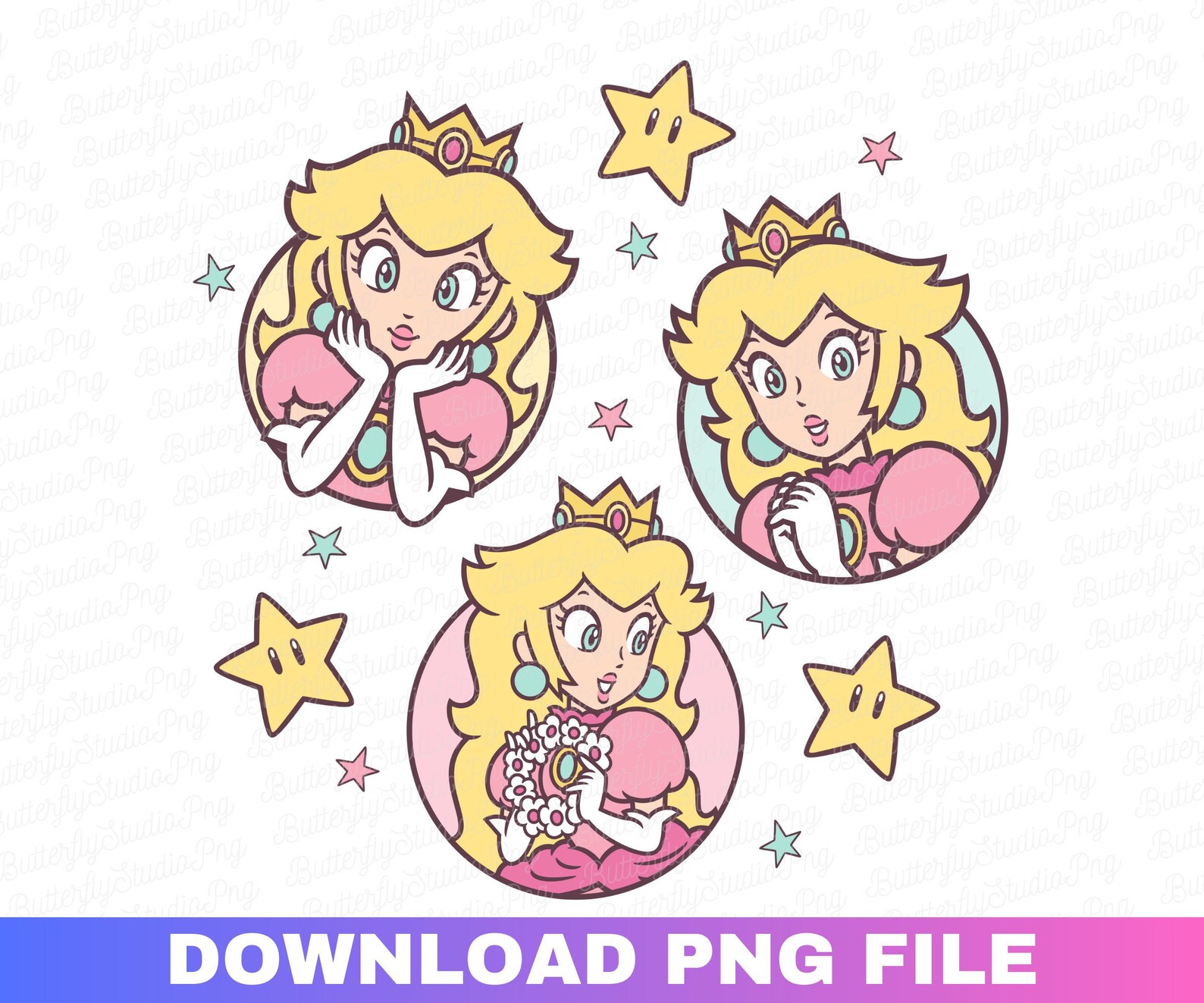 Princess Sublimation Design PNG, Peach Sublimation File, Video Game ...