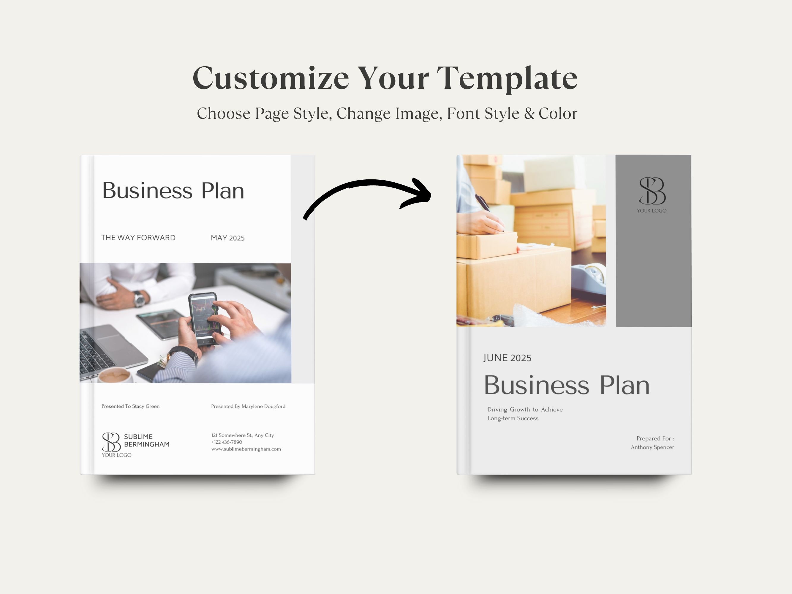 Modern Business Plan Template Printable Fully Editable Minimalist ...