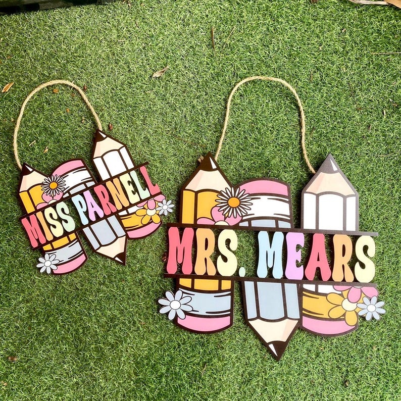 Personalized Classroom Door Sign, Custom Teacher Name Classroom Door ...