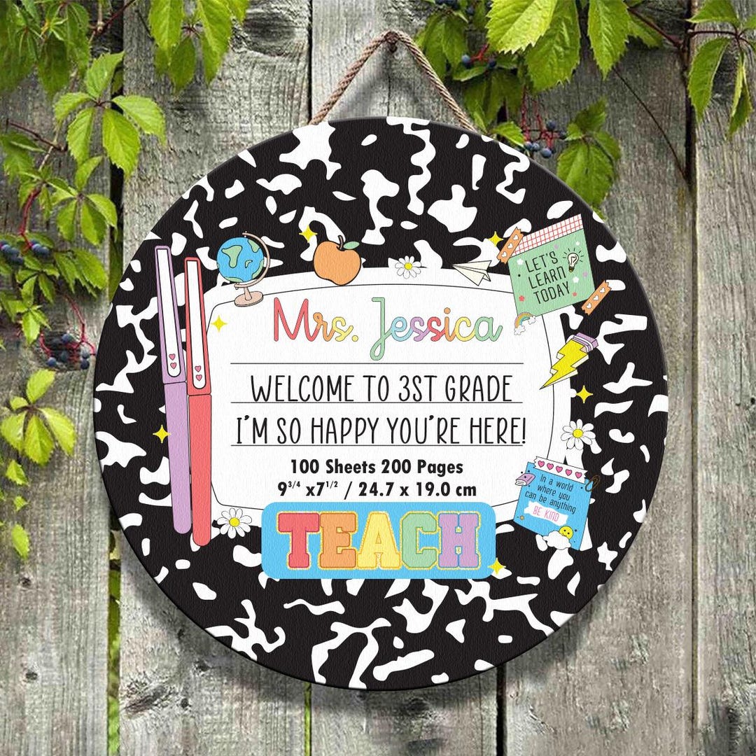 Personalized Classroom Door Sign, Back to School Sign, Custom Classroom ...