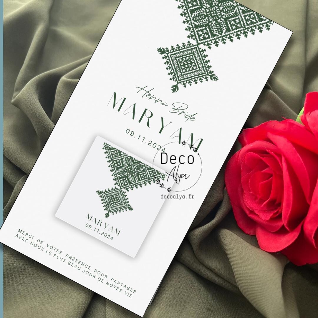 Personalized Chocolate Card Henna Theme henna, Henna Day Event, Guest ...