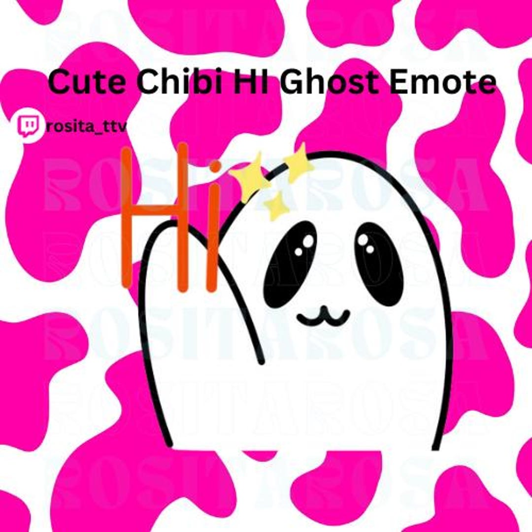 Chibi HI Ghost Emote Twitch Discord Youtube - Etsy