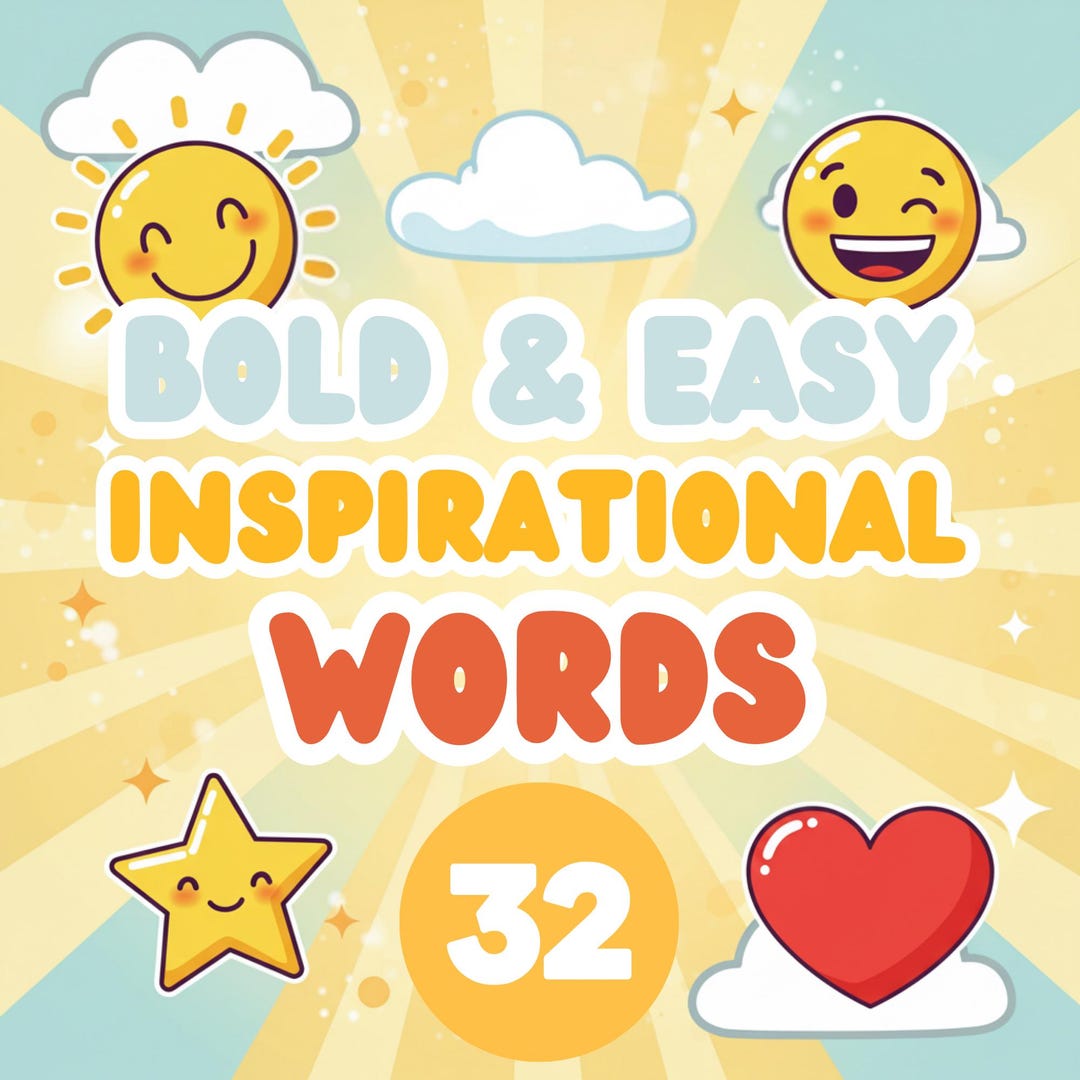 Bold and Easy Positive Words Coloring Book | 32 Adorable Inspirational ...