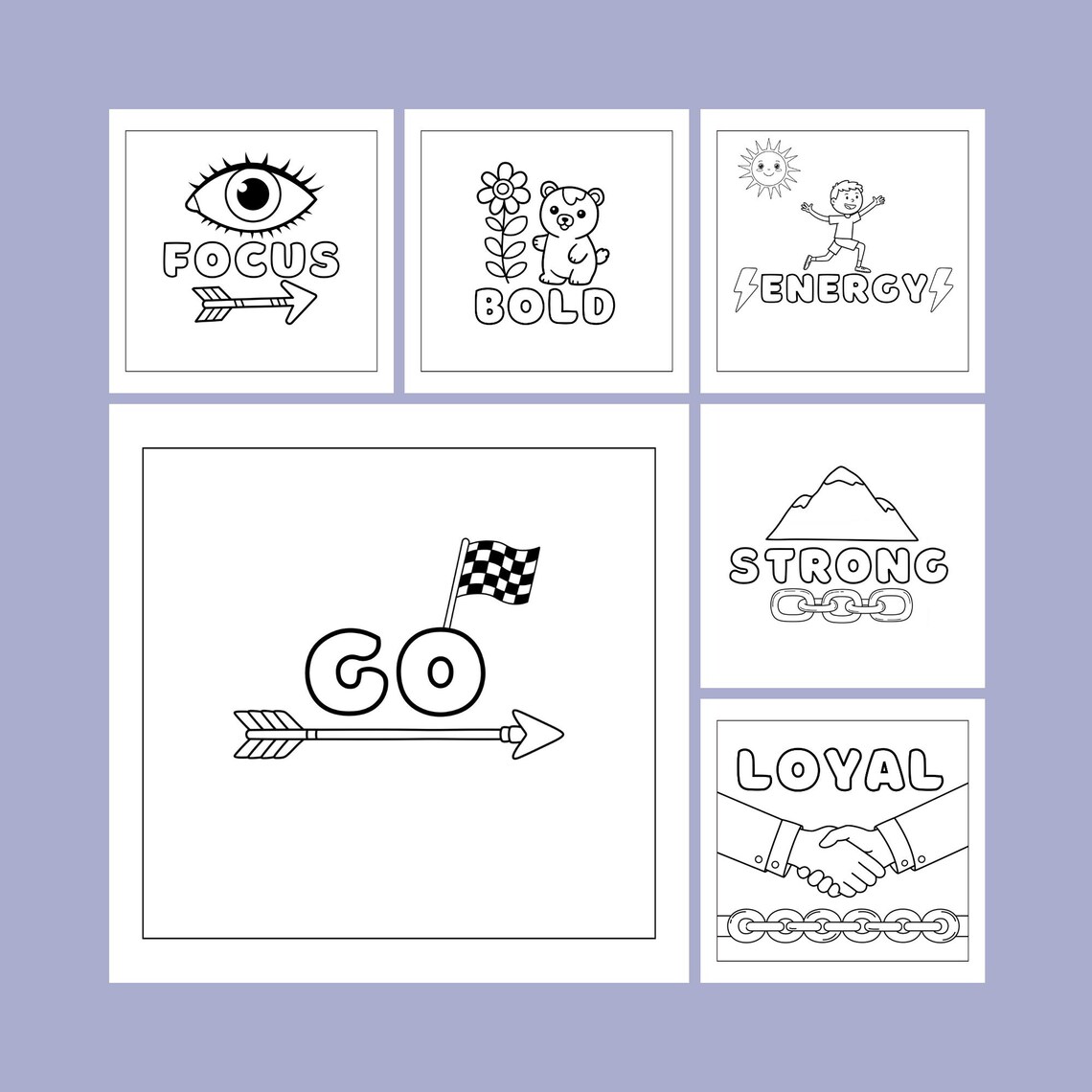 Bold & Easy Inspirational Words Coloring Book: Printable PDF (8.5 X 8.5 ...