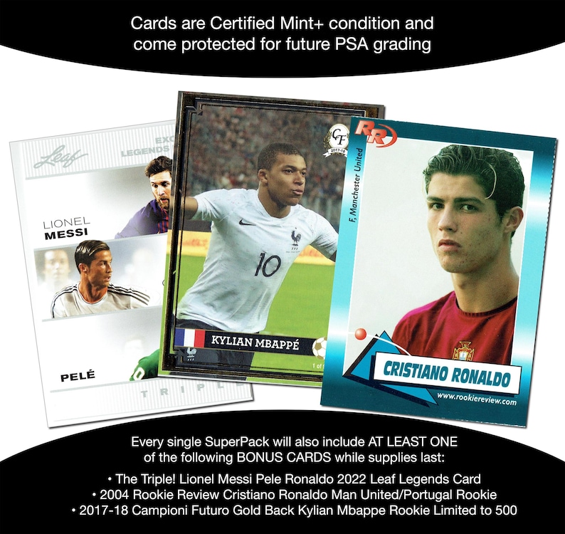 Soccer Superpack - Best Selling Trading Cards - Lionel Messi, Mbappe ...