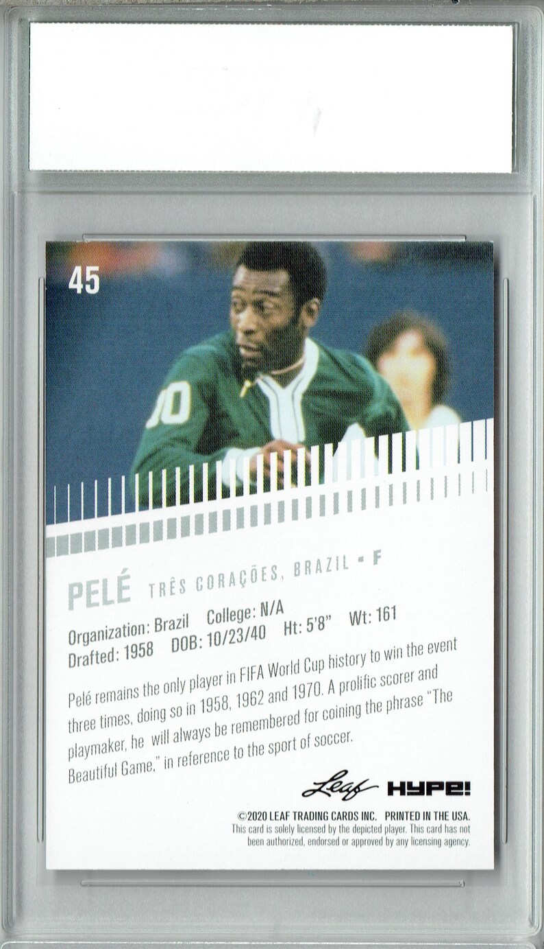 Pele 2020 Leaf HYPE! #45 Only 5000 Made Brazil World Cup Card PGI 10 - Etsy