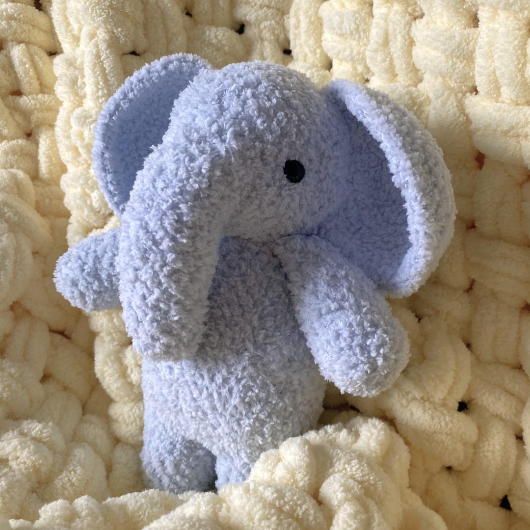 Handmade Gray-blue Plush Elephant: Perfect Companion for Newborns - Etsy