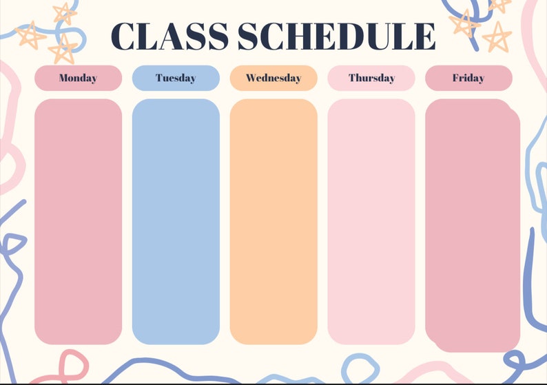 Class Schedule Planner DIGITAL DOWNLOAD - Etsy