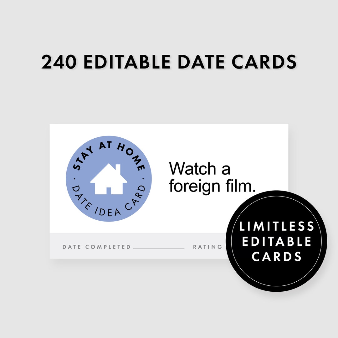 240 Editable Printable Date Idea Cards. Valentine's Day - Etsy