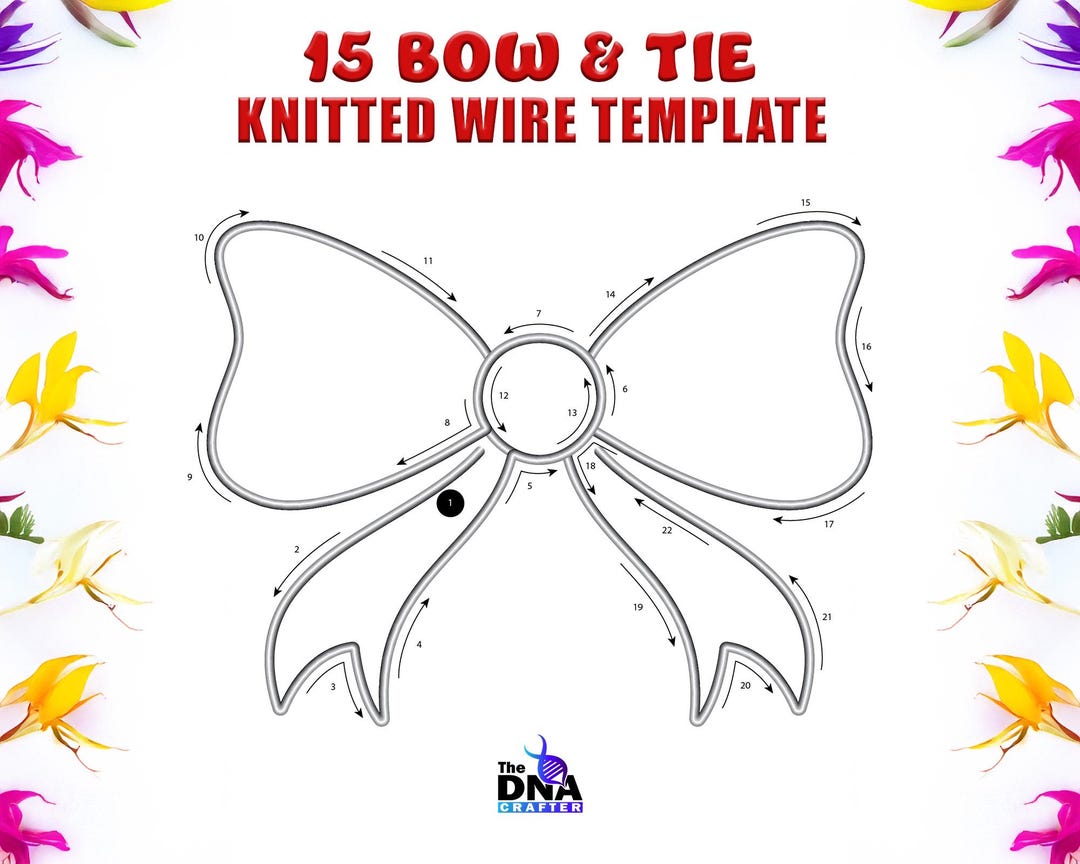 Bow and Tie Knitted Wire Art Template: DIY Printable PDF Pattern - Etsy