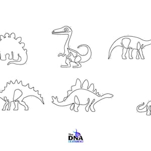 41 Dinosaurs Knitted Wire Template, Dino Knitted Wire Art / Tricotin/ I ...