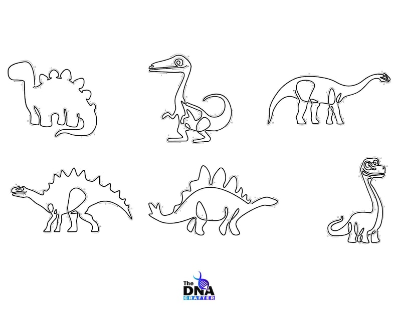 41 Dinosaurs Knitted Wire Template, Dino Knitted Wire Art / Tricotin/ I ...