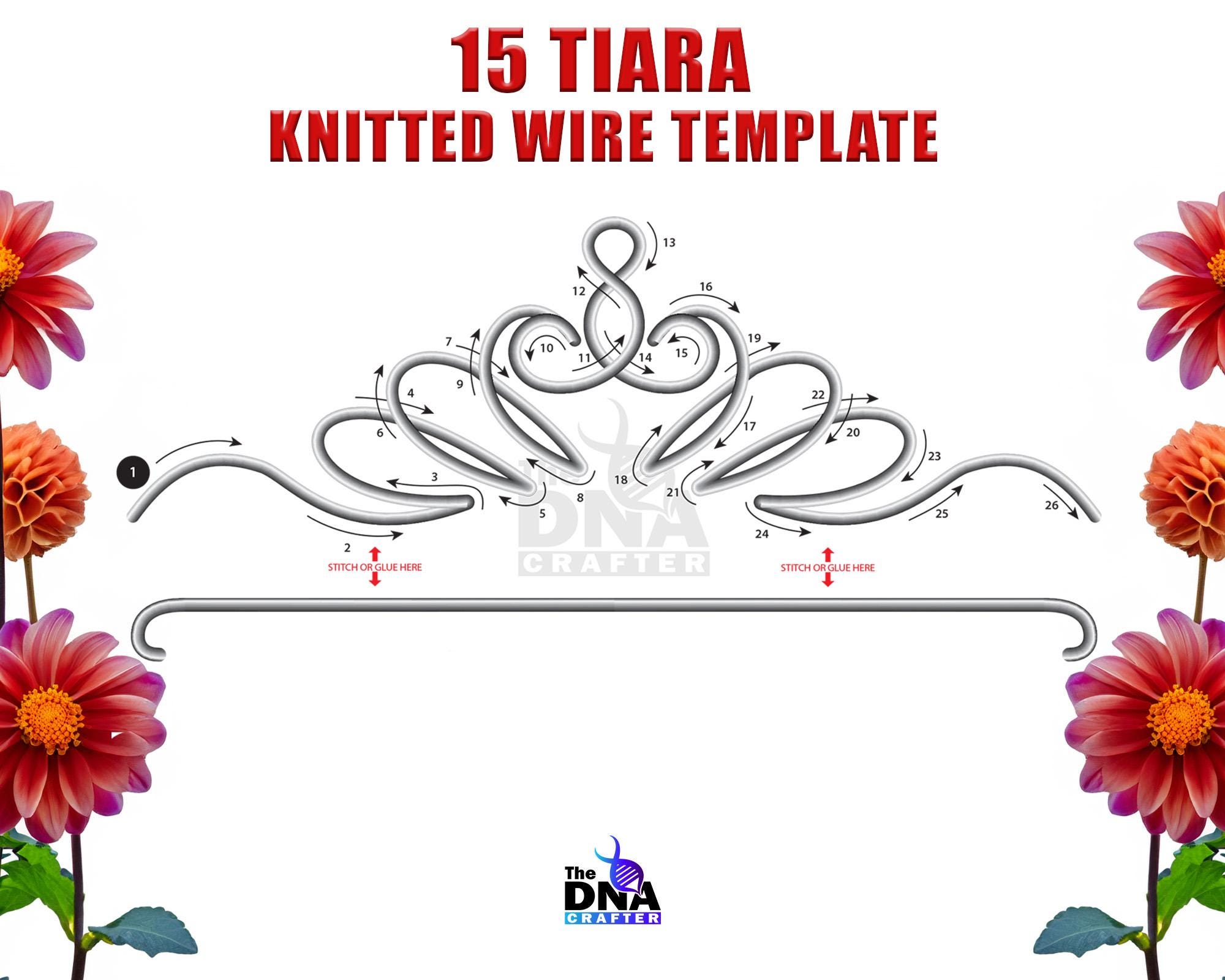 15 Tiara Knitted Wire Template, Crown Knitted Wire Art/tricotin/ I Cord ...