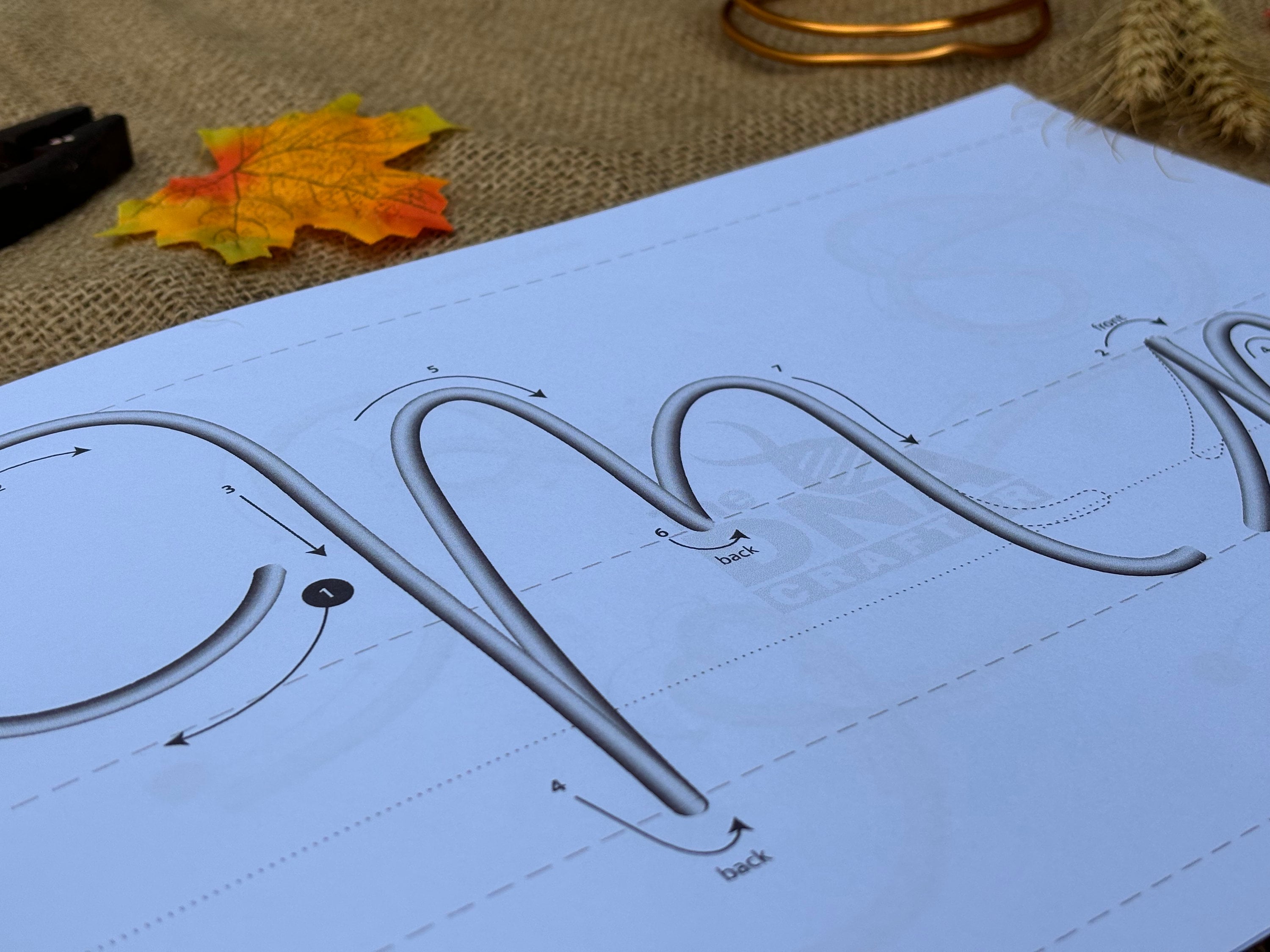 Calligraphy Wire Alphabet Template, Caligraphy Alphabet Template for ...