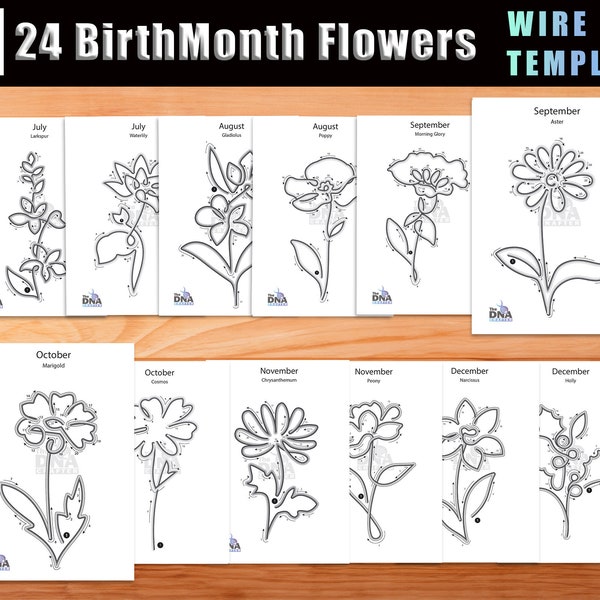Knitted Wire Art Flower Template - Etsy UK