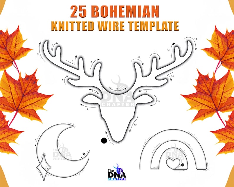 25 Bohemian Knitted Wire Template, Bohemian Wire Art/diy Tricotin/i ...