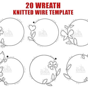 20 Wreath Knitted Wire Template, Wreath Knitted Wire Art / Tricotin/ I ...