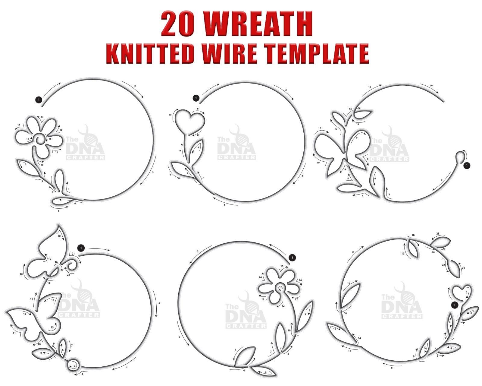 20 Wreath Knitted Wire Template, Wreath Knitted Wire Art / Tricotin/ I Cord Template - Etsy