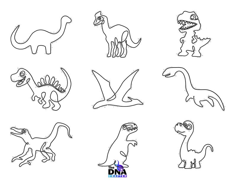 41 Dinosaurs Knitted Wire Art Templates: Dino I-cord (PDF Download) - Etsy