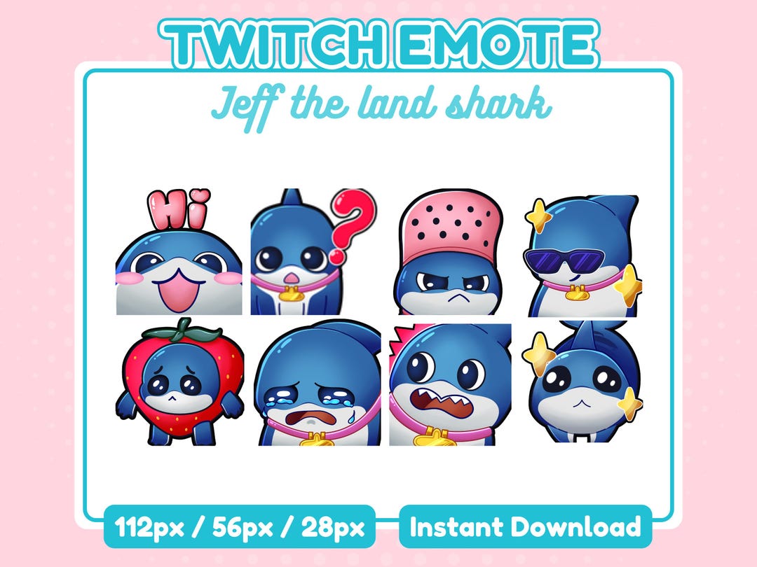 Jeff the Landshark Marvel Rival Emote | Chibi Emotes | Blue Emote ...