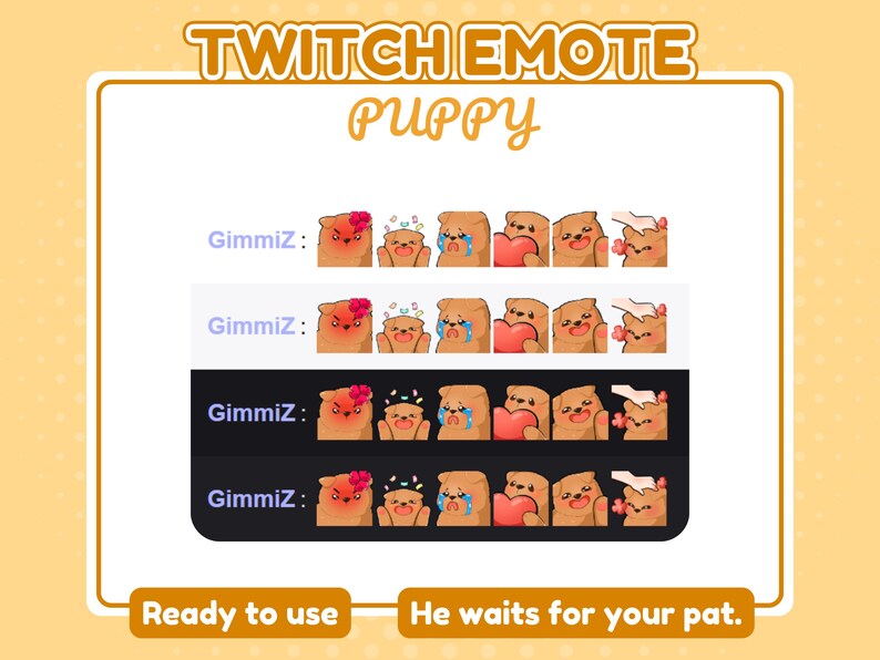Kawaii Puppy Emotes | Chibi Emote Pack - Etsy