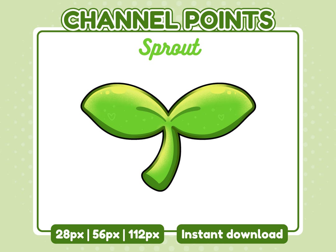 Sprout Channel Points: Kawaii Sprout Emotes for Twitch & Discord - Etsy