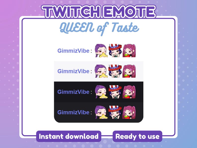 Queen of Taste Emotes – Kpop Demon Hunter Chibi, Static Emotes - Etsy