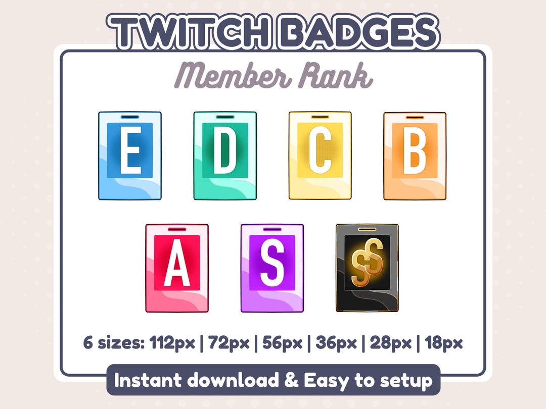 Member Rank Badges | Twitch Sub/bit Badges for Streaming | Twitch ...