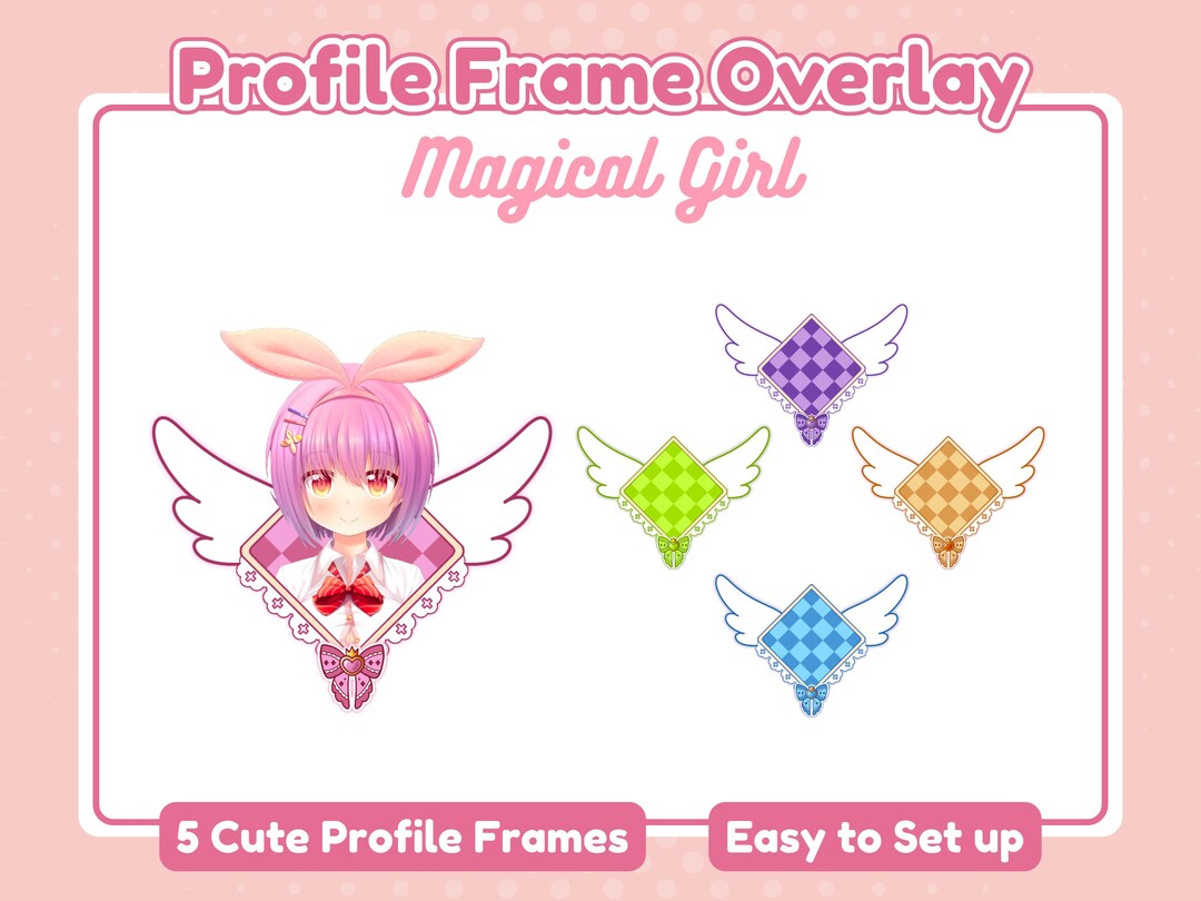 Static Vtuber Profile Frame Set | Magical Girl Theme | Cute Frame for ...