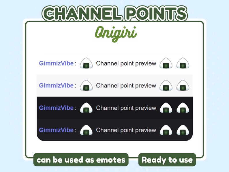 Onigiri Channel Points: Redeem Coin for Twitch & Discord - Etsy UK