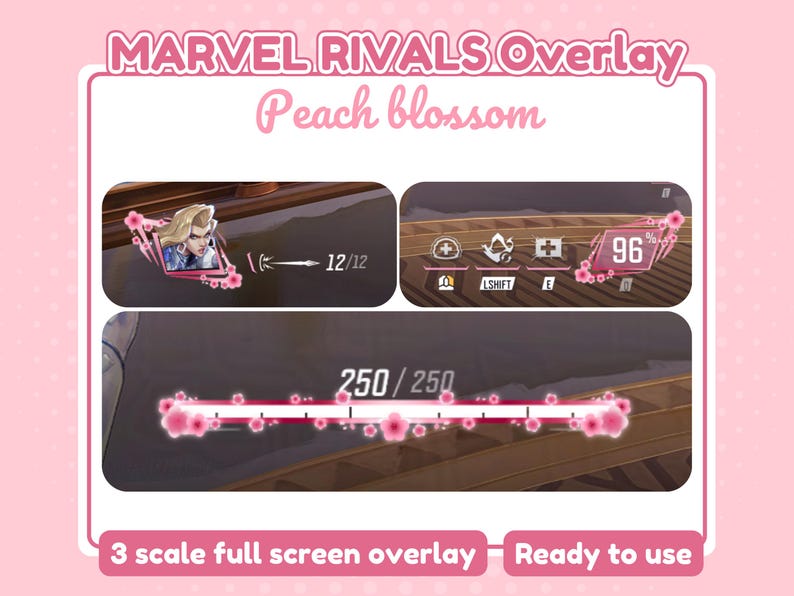 Peach Blossom Mavel Rivals Overlay HUD | 3 Scale Widgets Size for ...