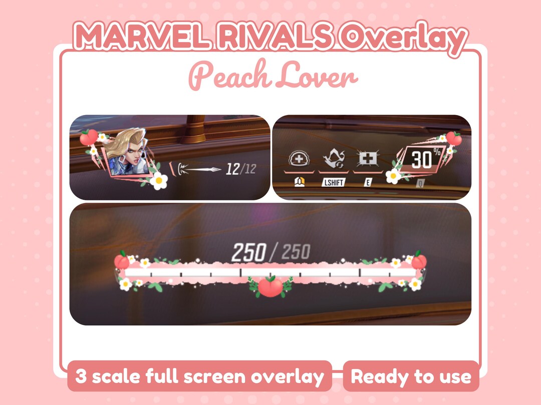 Peach Lover Mavel Rivals Overlay HUD 3 Scale Widgets Size for Stream ...