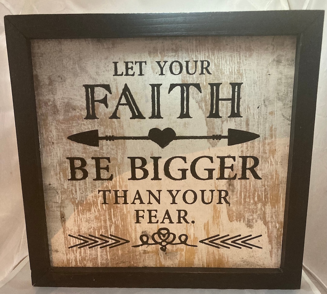 Wooden Religious Sign, Inspirational Wall Decor, Christian Gift, Faith ...