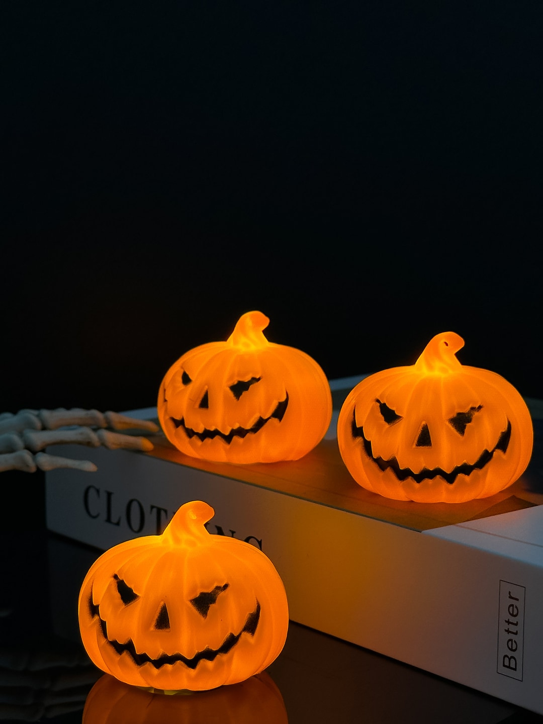 Halloween Plastic Pumpkin With LED Tealight/3d Printed Halloween ...