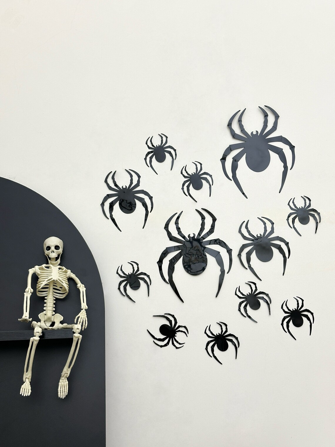 Halloween Glitter Spiders for Wall, P Halloween Decor, Sparkle ...