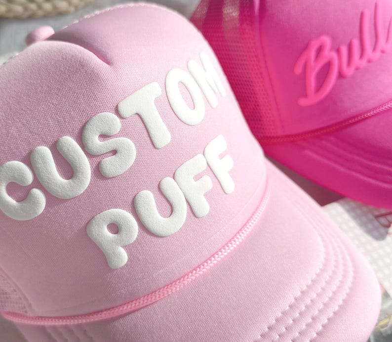 Custom Puff Hat, Custom Puff Trucker Hat, Custom Cursive Hat, Puff ...