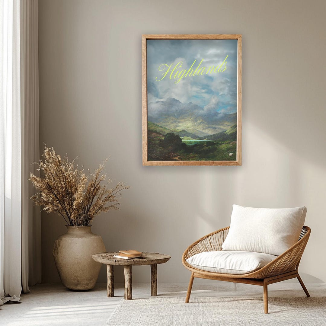 Scottish Highlands Digital Art Print - Instant Download | Collage Art ...