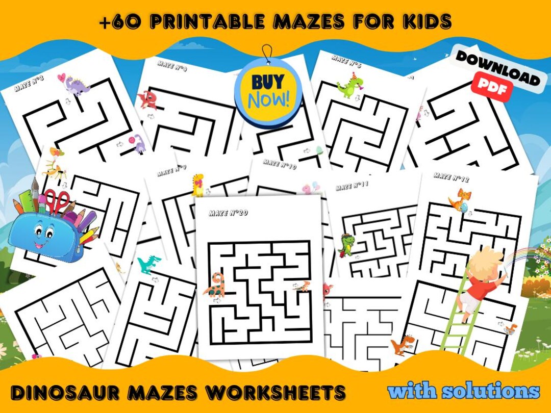 Maze book for kids, dinosaure, donuts, mermaid maze, activity for ...