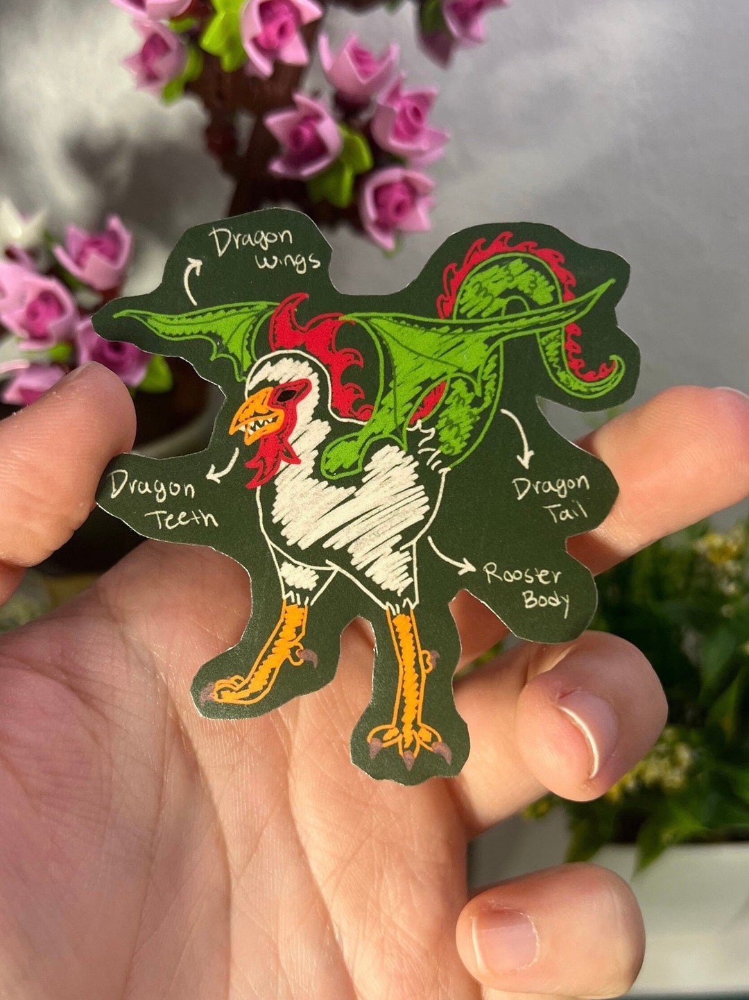 Basilisk Sticker Chicken Dragon Sticker Fantasy Monster Stciker for ...